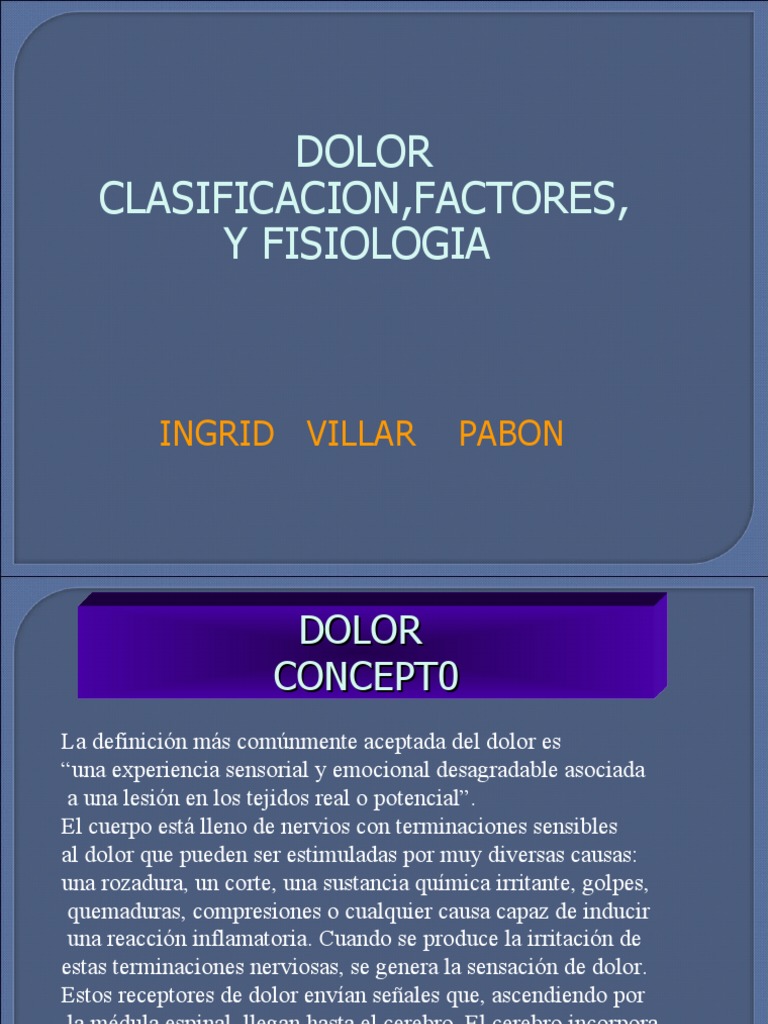 Clasificación y Evaluación del Dolor | PDF | Analgésico | Dolor