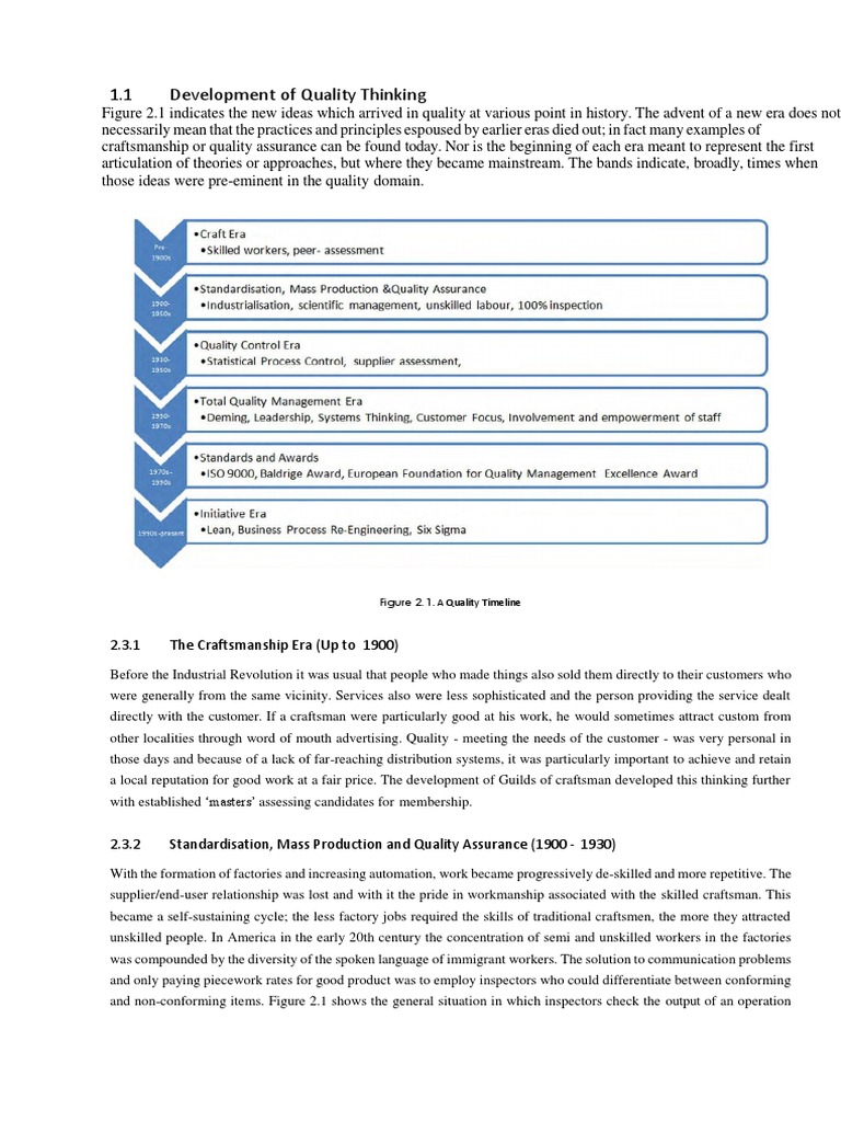 Evolution of Quality Thinking in Manufacturing | PDF | Quality ...