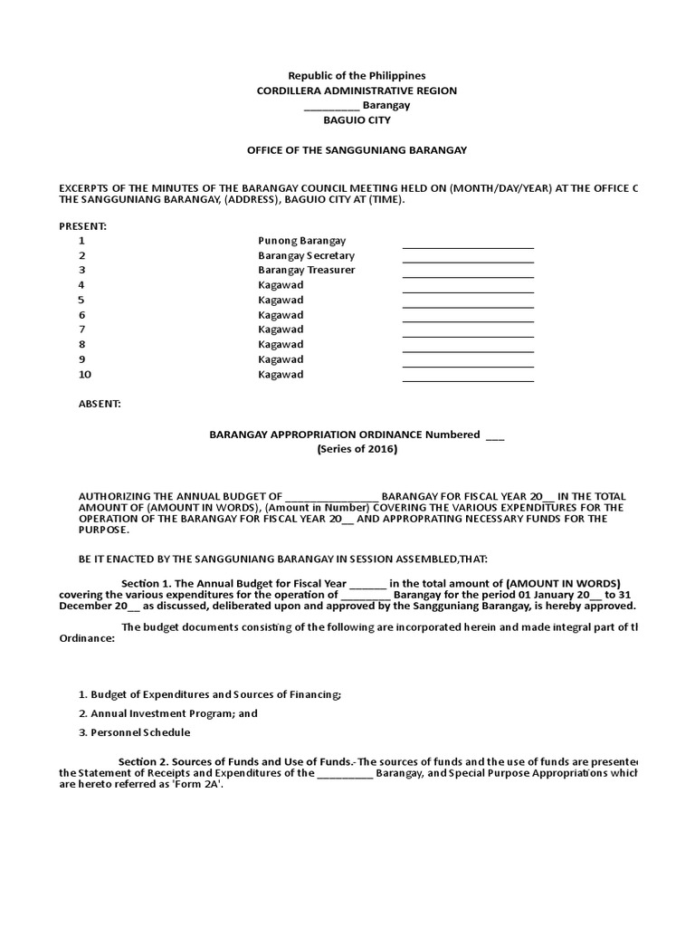 Formatted Brgy. Forms | Download Free PDF | Expense | Budget