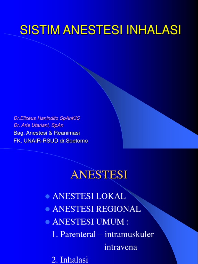 An Overview of Inhalation Anesthesia Systems | PDF | Anesthesia ...