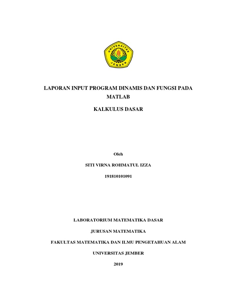 Input Program Dinamis Dan Fungsi Matlab | PDF