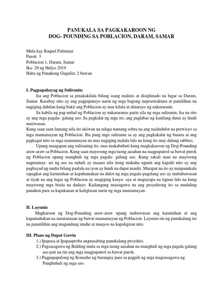 Panukala Sa Pagkakaroon NG | PDF