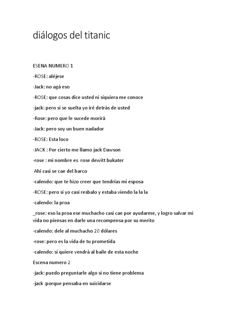 Diálogos Del Titanic | PDF