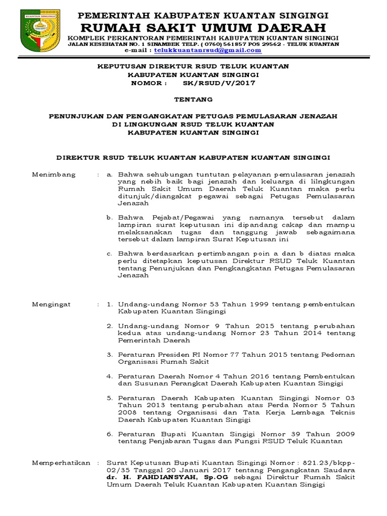 SK Pemulasaran Jenazah | PDF