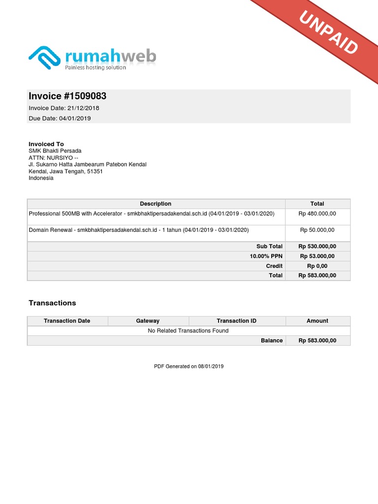 Invoice 1509083 | PDF | Indonesia | Business