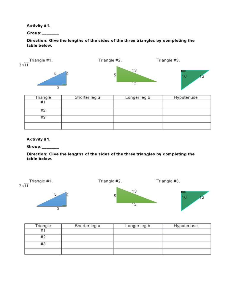 Triangle Side Length Exercise | PDF | Teaching Methods & Materials
