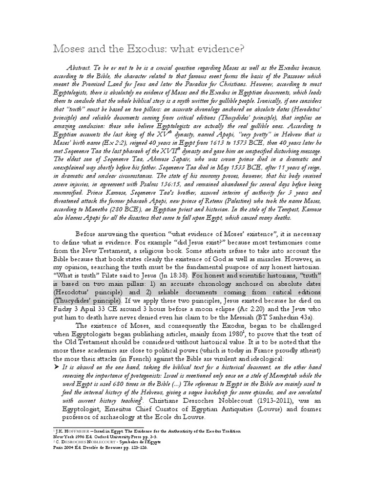 Moses and The Exodus What Evidence PDF | PDF | Canaan | Cuneiform