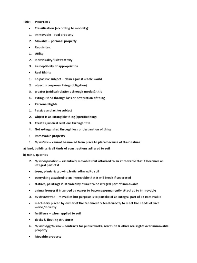 Civil Law - Property and Sales | PDF | Concurrent Estate | Ownership