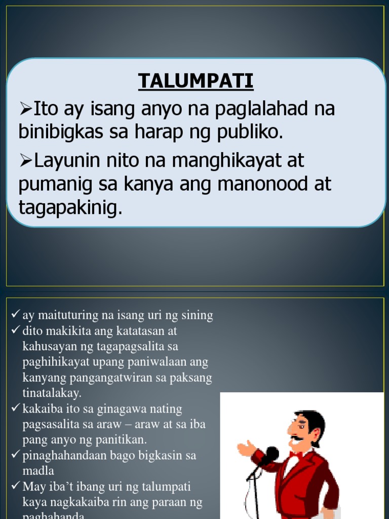 Talumpati at Tauhan | PDF
