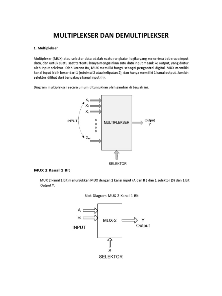 Multiplekser dan Demultiplekser: Penjelasan | PDF