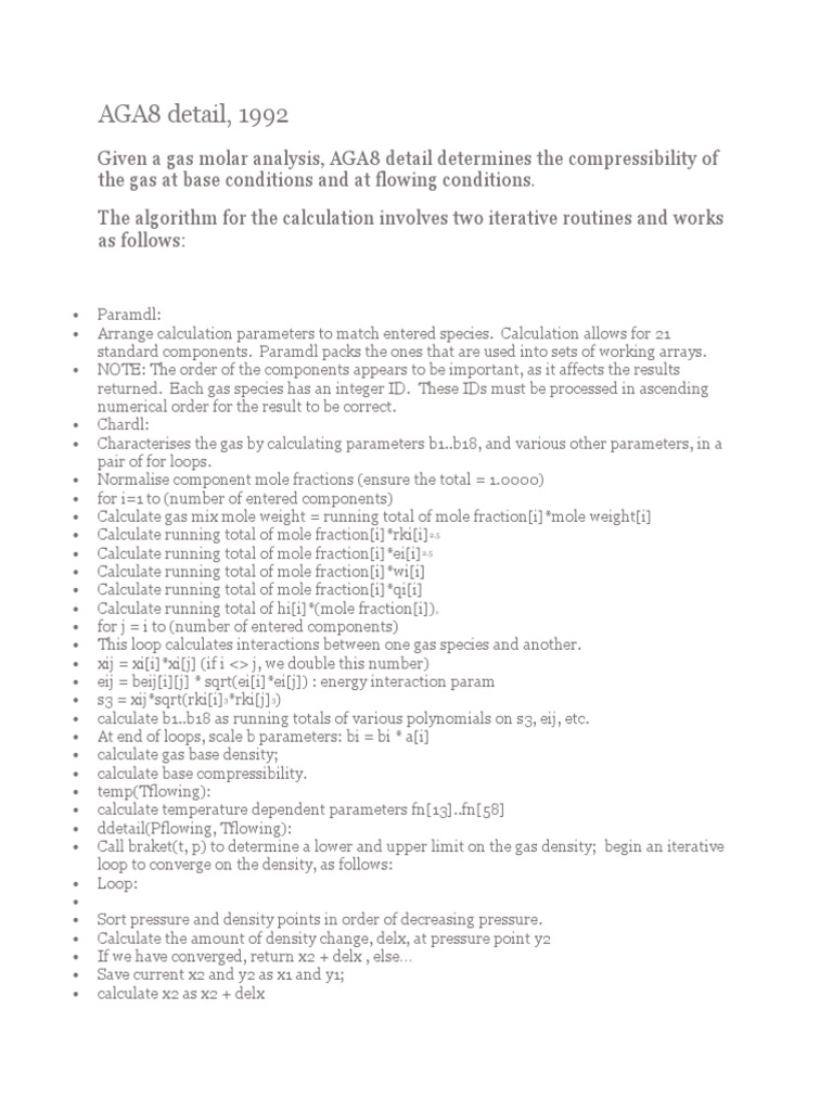 AGA8 Detail | PDF | Density | Physics