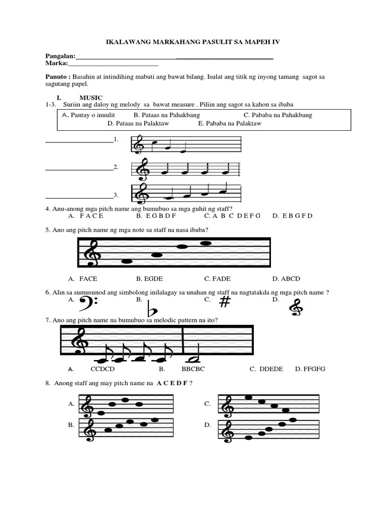 2nd PT MAPEH 4 | PDF
