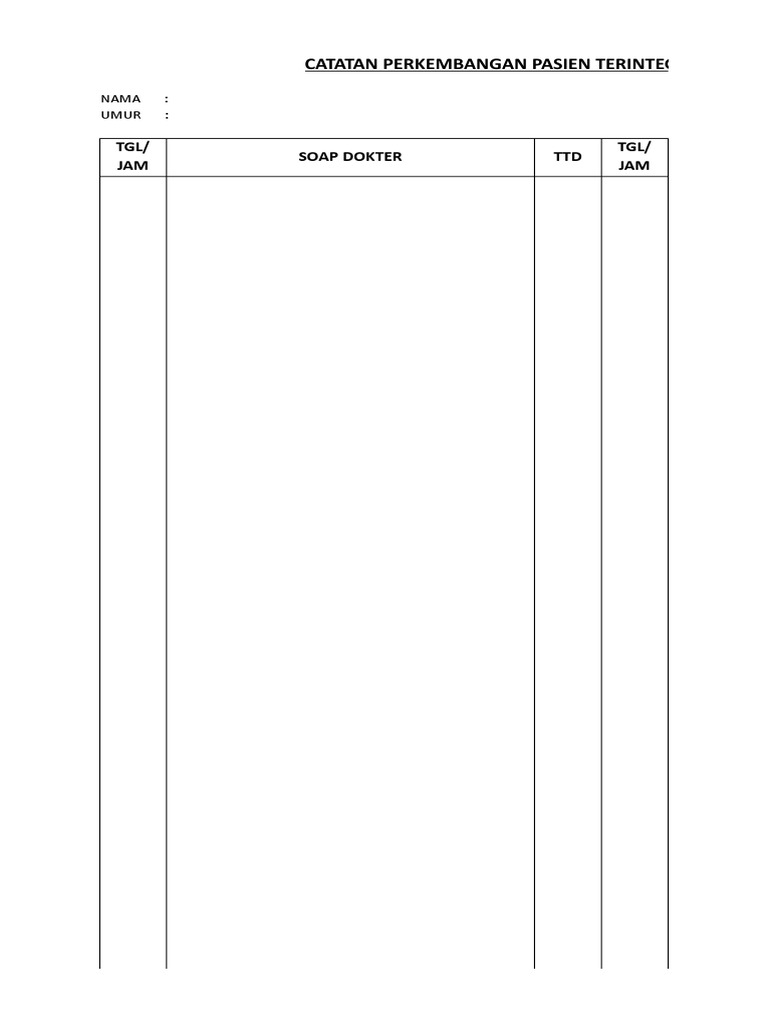 Catatan Perkembangan Pasien Terintegrasi Puskesmas Ajung: TGL/ Soap ...