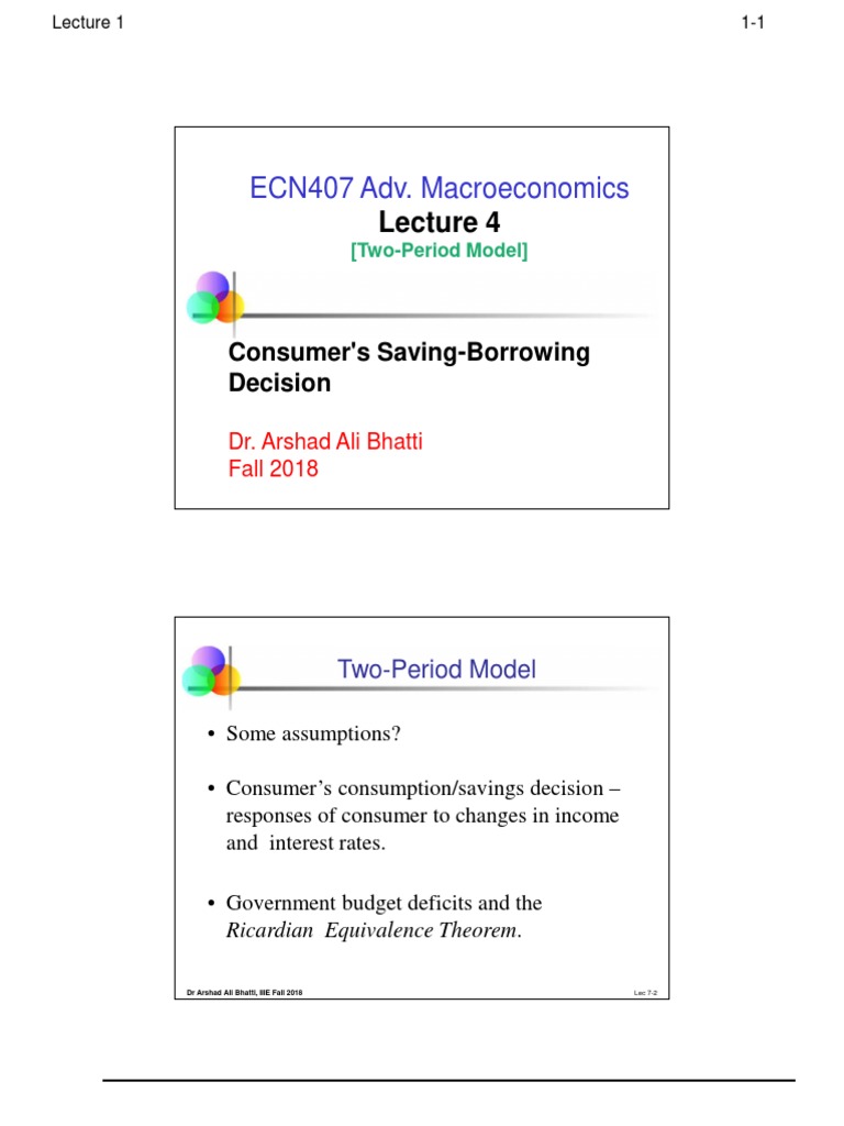 Lecture 4-Consumer's Saving-Borrowing Decision | PDF | Economics ...