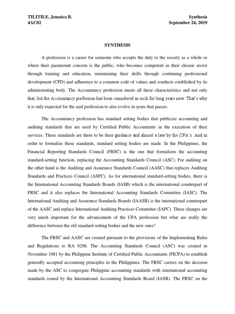 Accounting Standard Setting Bodies | PDF | Certified Public Accountant ...