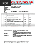 Quotation For SUpply and Installation of CCTV System | PDF | Cable ...