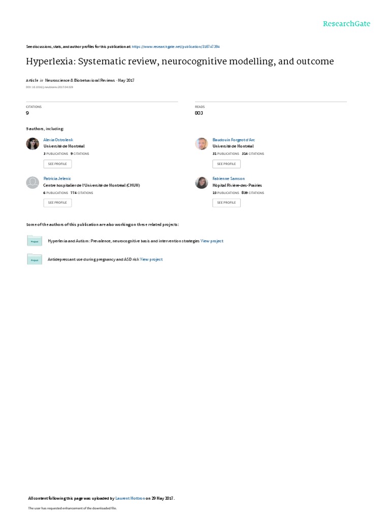 2017 Hyper Lexi A Final | PDF | Autism | Asperger Syndrome