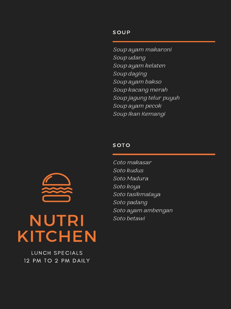 Diverse Soup and Soto Menu Options | PDF