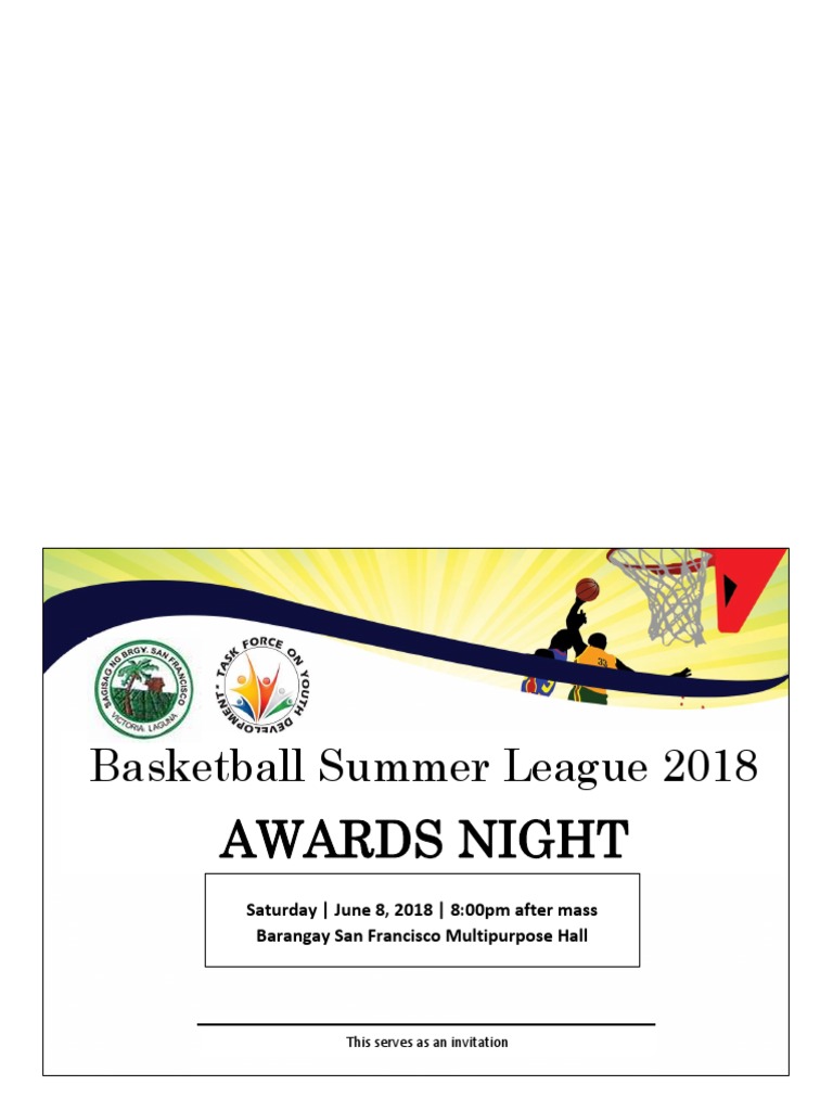 Basketball Summer League Awards Night | PDF