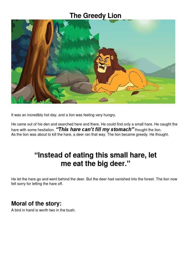 The Greedy Lion | PDF