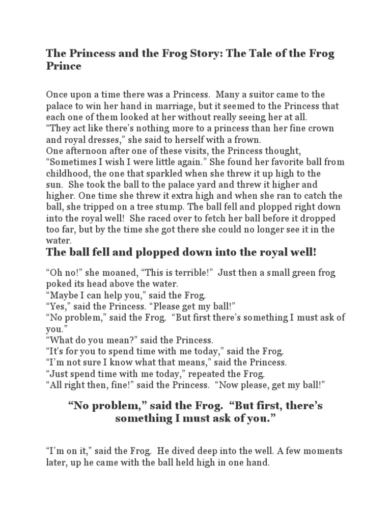 The Princess and The Frog Story | PDF