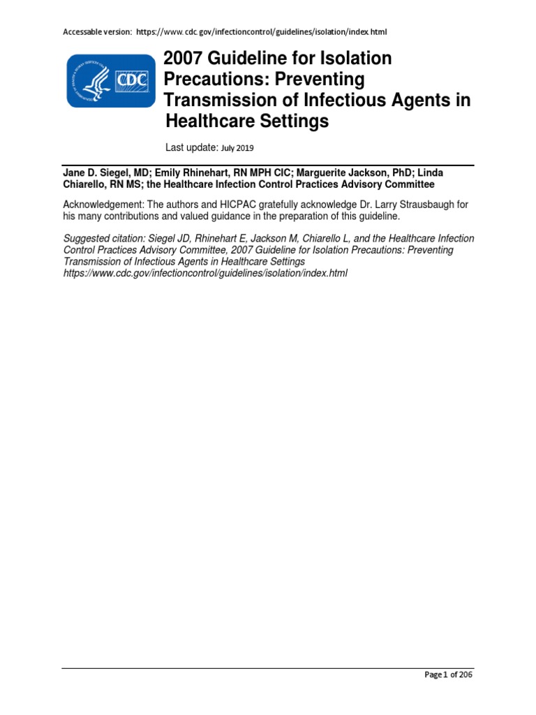 Isolation Guidelines H PDF | PDF | Infection Control | Hospital ...