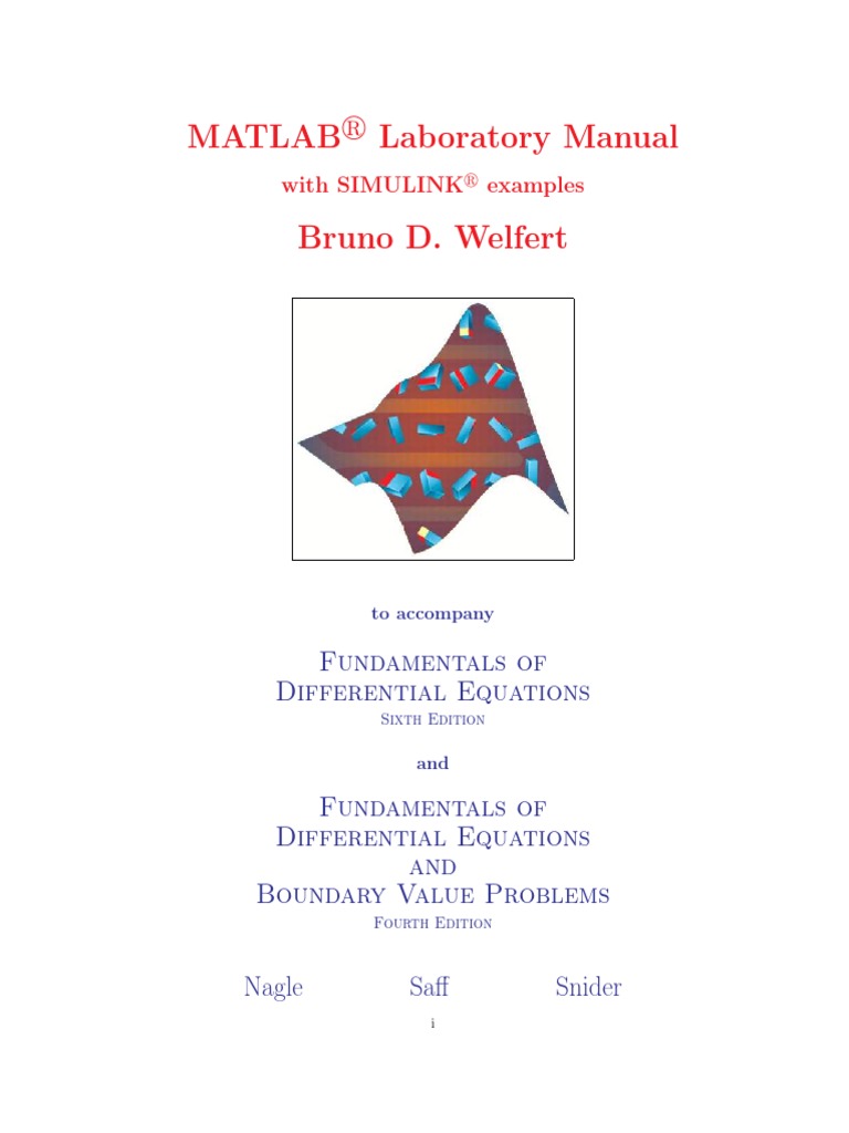 Matlab Laboratory Manual: Fundamentals of Differential Equations | PDF | Trigonometric Functions ...