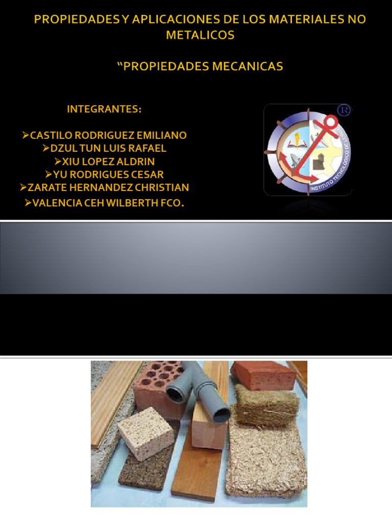 Propiedades y Aplicaciones de Los Materiales No Metalicos | PDF ...