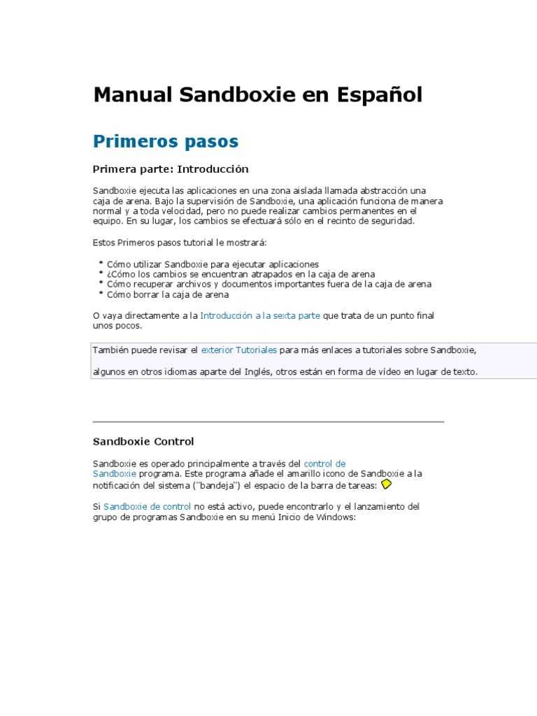 Manual Sandboxie en Español | PDF | Archivo de computadora | Ventana ...