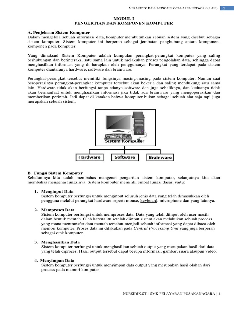 Mengenal Komponen Perangkat Komputer | PDF | Komputer | Teknologi ...
