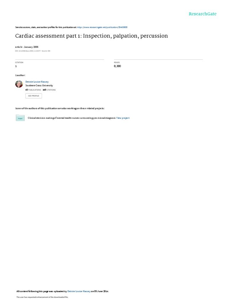 Cardiac Assessment For Nurses | PDF | Heart Valve | Atrium (Heart)