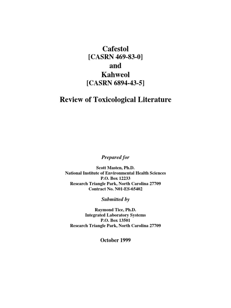 Cafestol and Kahweol: (CASRN 469-83-0) | PDF | Glutathione S ...