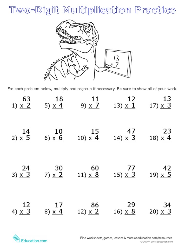 Two Digit Multiplication | PDF