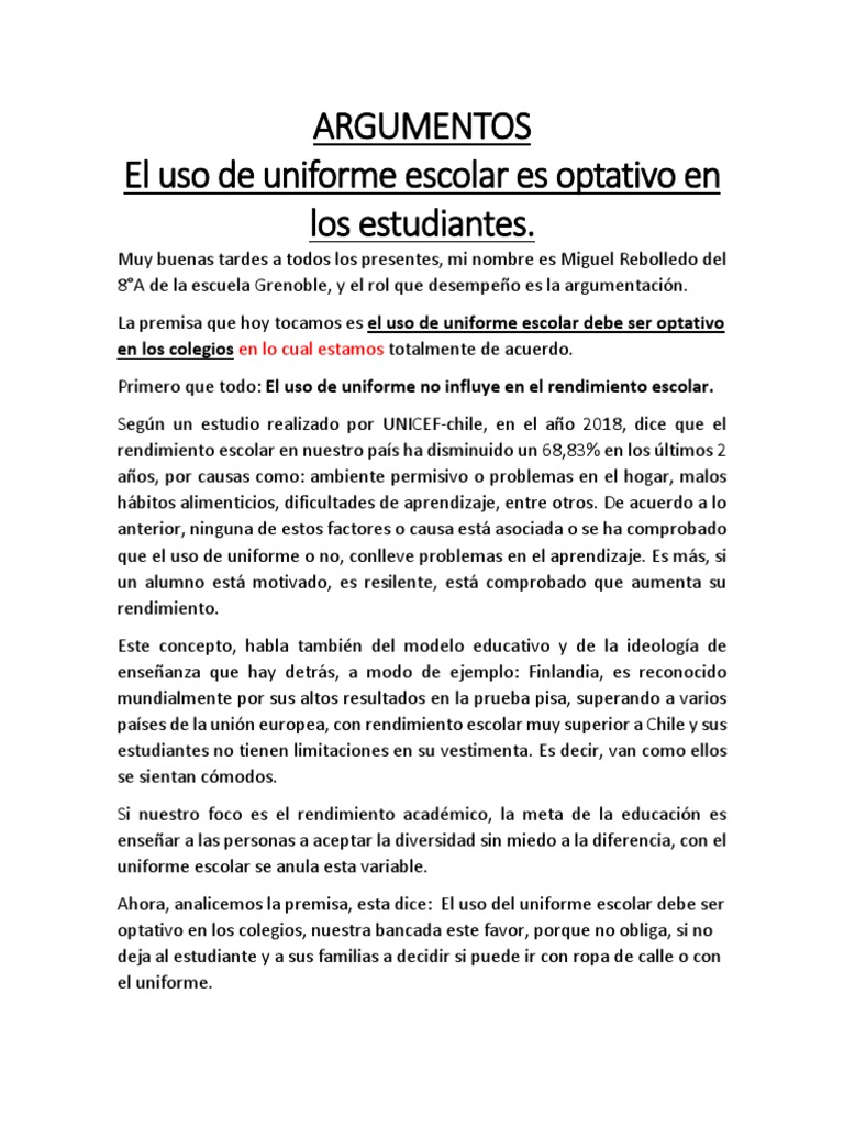 El Uso de Uniforme Escolar | PDF | Monopolio | Escuelas