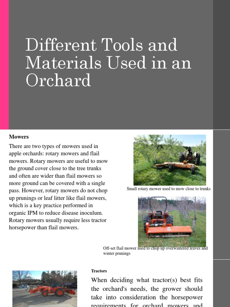Orchard Tools and Their Uses | PDF | Mower | Lawn Mower