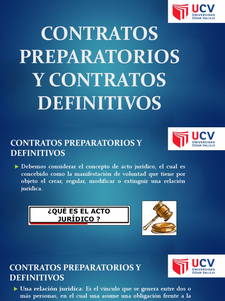 Contratos Preparatorios y Definitivos | PDF | Instrumento jurídico | Ley común