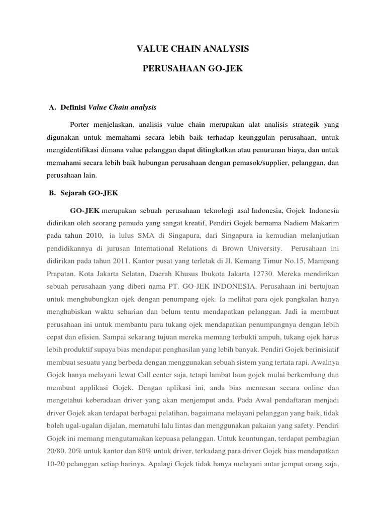 Value Chain GOJEK | PDF