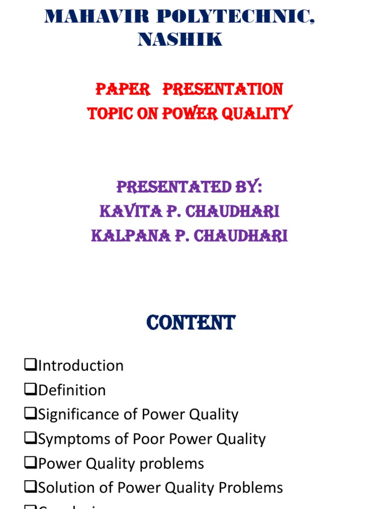 Power Quality Pdf Electric Power Electric Power System