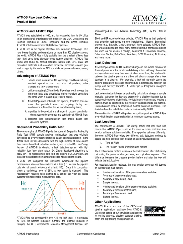 ATMOS Pipe Leak Detection Product Brief: Minimum Leak Size Thresholds ...