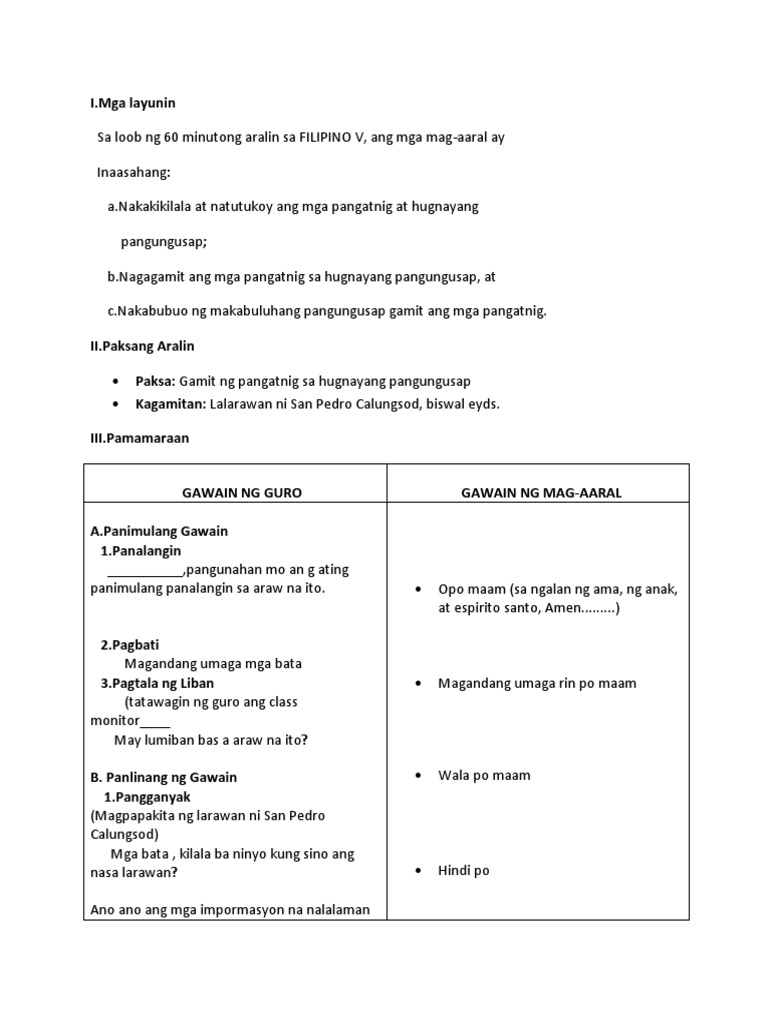 Lesson Plan Filipino | PDF