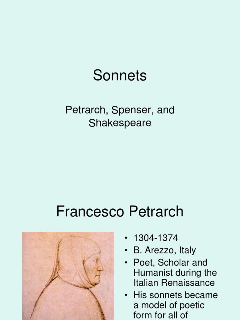 Sonnets: Petrarch, Spenser, and Shakespeare | PDF | Shakespeare's ...