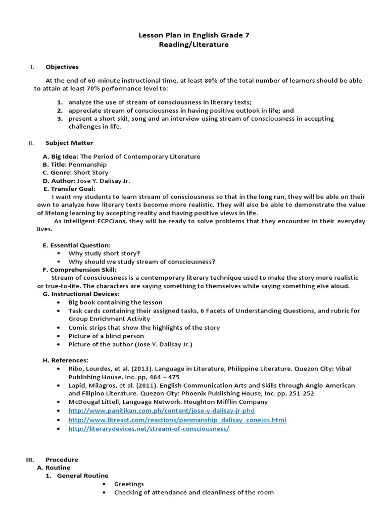 Penmanship | PDF | Reading Comprehension | Consciousness