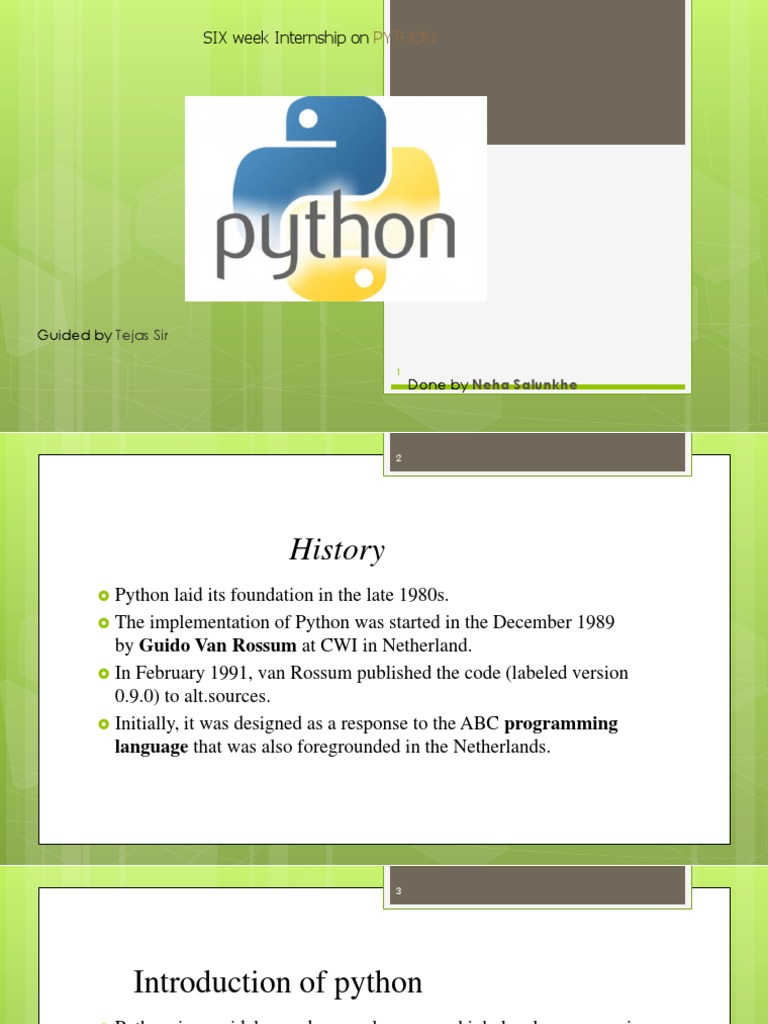 Internship Presentation | PDF | Python (Programming Language) | Control ...