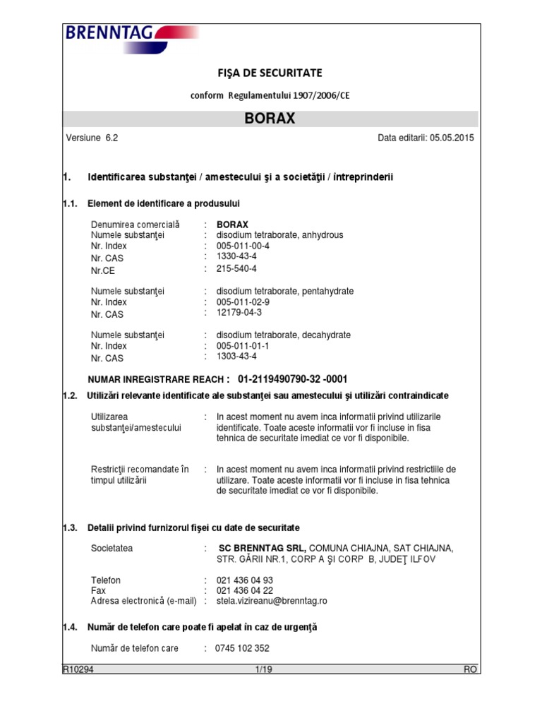 Msds Borax | PDF