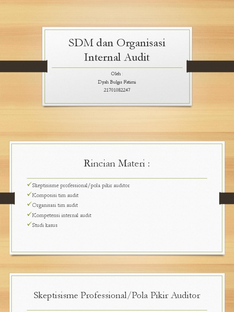 SDM Dan Organisasi Internal Audit | PDF