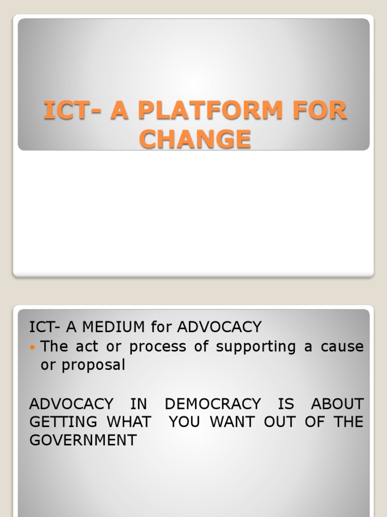 ICT- A Tool for Advocacy and Social Reform | PDF | Project Management ...