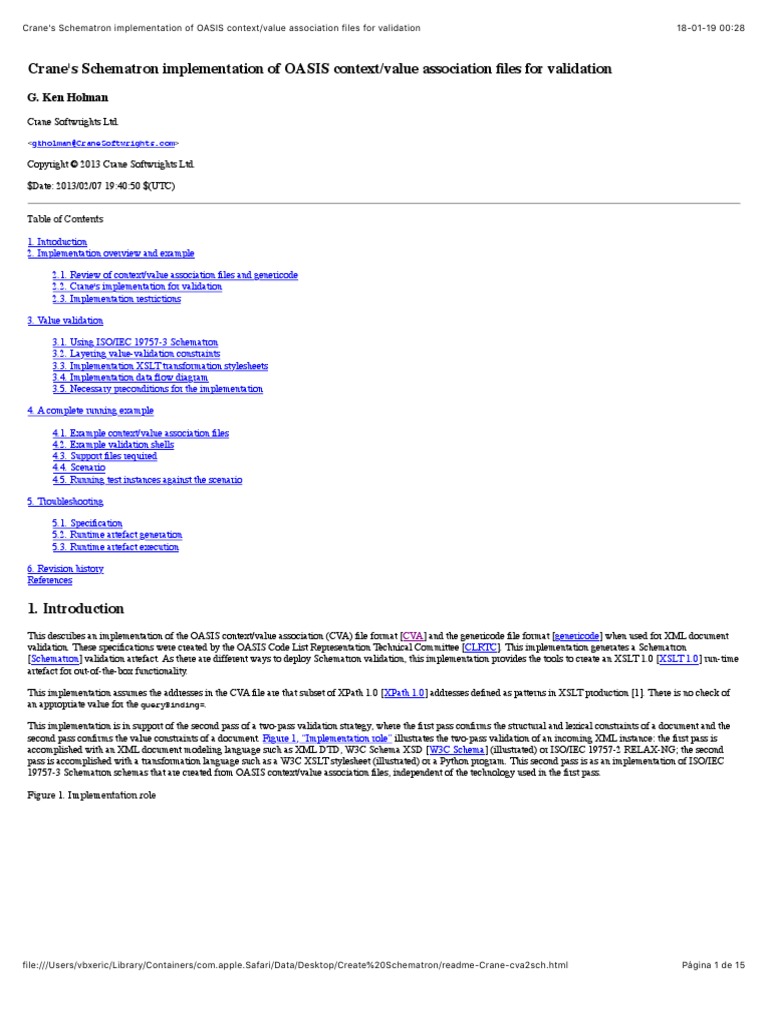 Schematron Implementation of OASIS Context - Value Association Files For Validation PDF | PDF ...