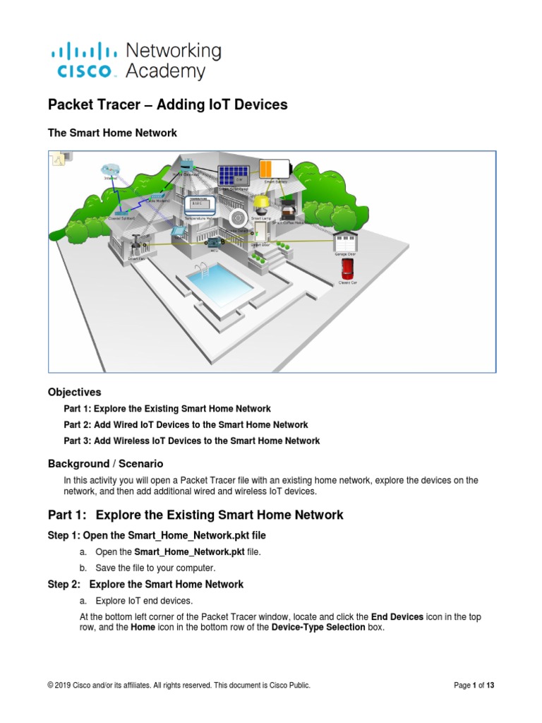 5.1.1.2 Packet Tracer - Adding IoT Devices To Smart - Homes | PDF ...
