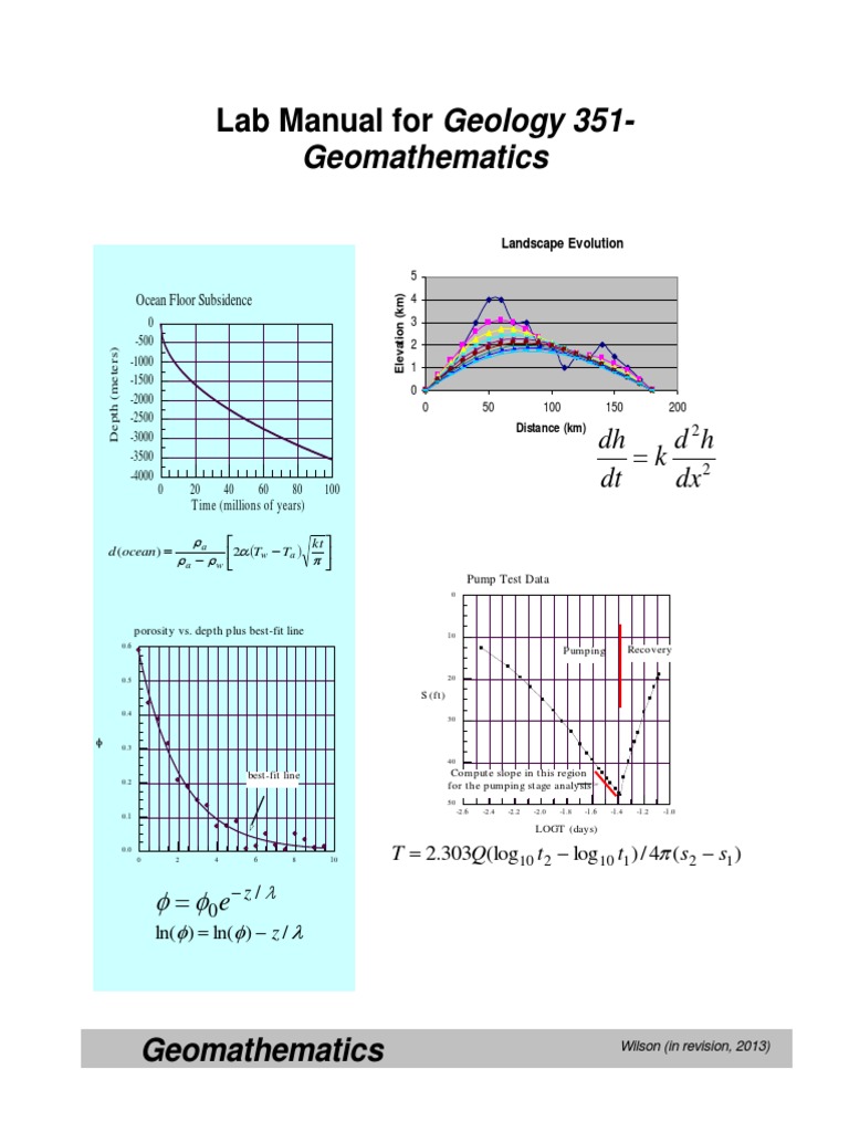 Geomathematics: Lab Manual For Geology 351 | PDF | Spreadsheet | Integral