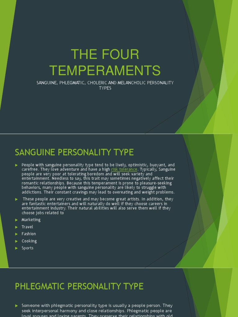 The Four Temperaments | Temperament | Personality Type